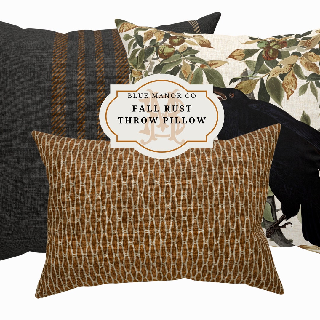 Fall Accent Throw Pillow With Insert| Moody Pillow Covers| Warm Tone ...