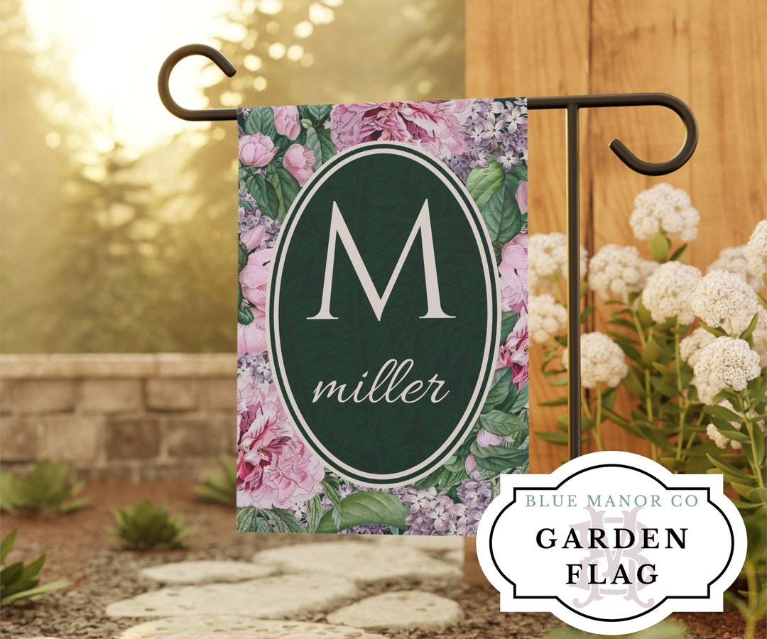 Personalized Flag, Custom Garden Flag, Welcome Flag, Floral Garden ...