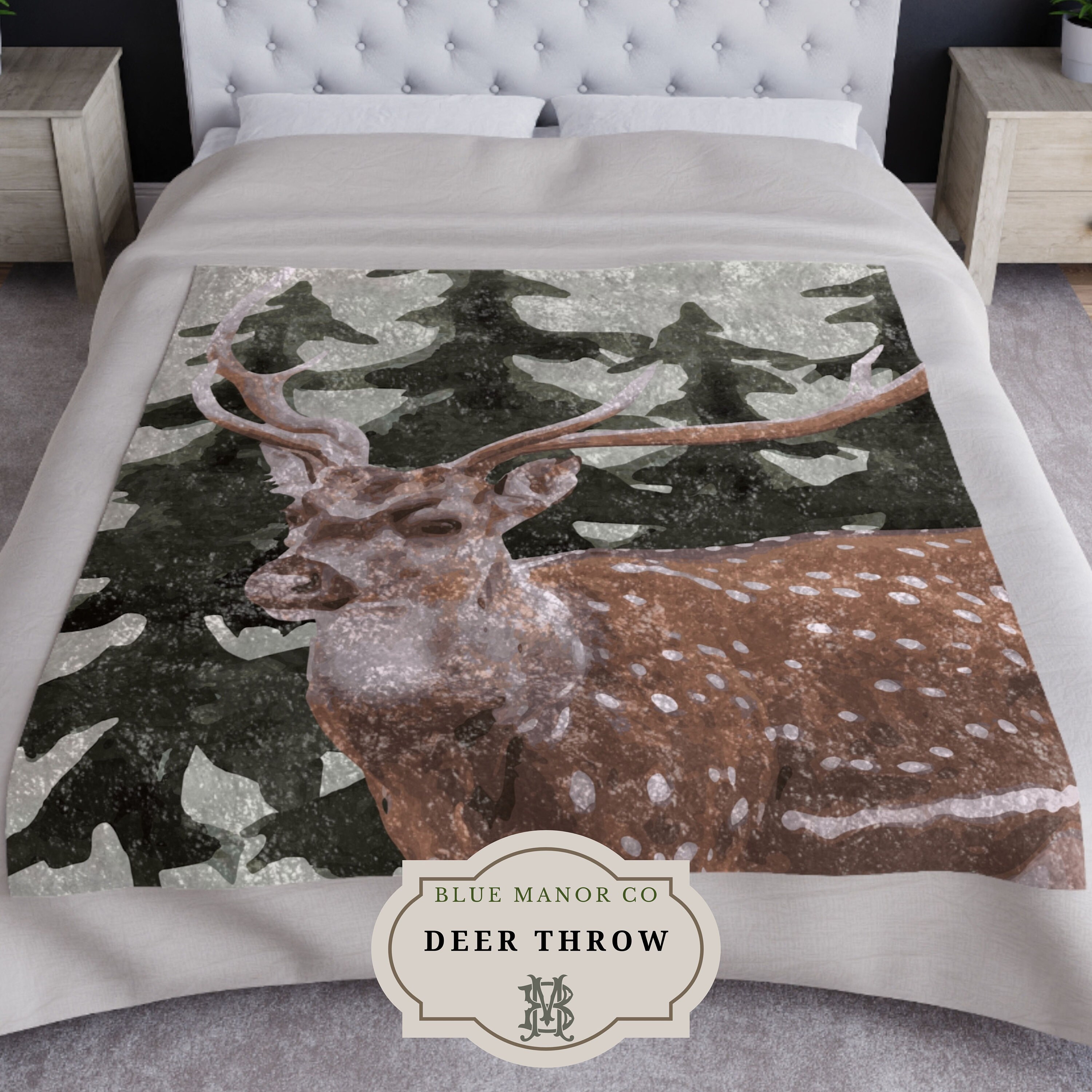 Deer Personalized Blanket| Custom Axis Deer Crushed Velvet Blanket ...