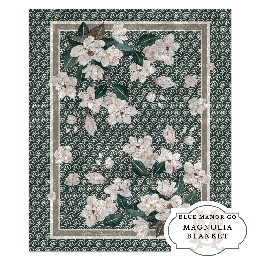 Magnolia| Crushed Velvet Blanket| Magnolia Throw Blanket | Watercolor ...