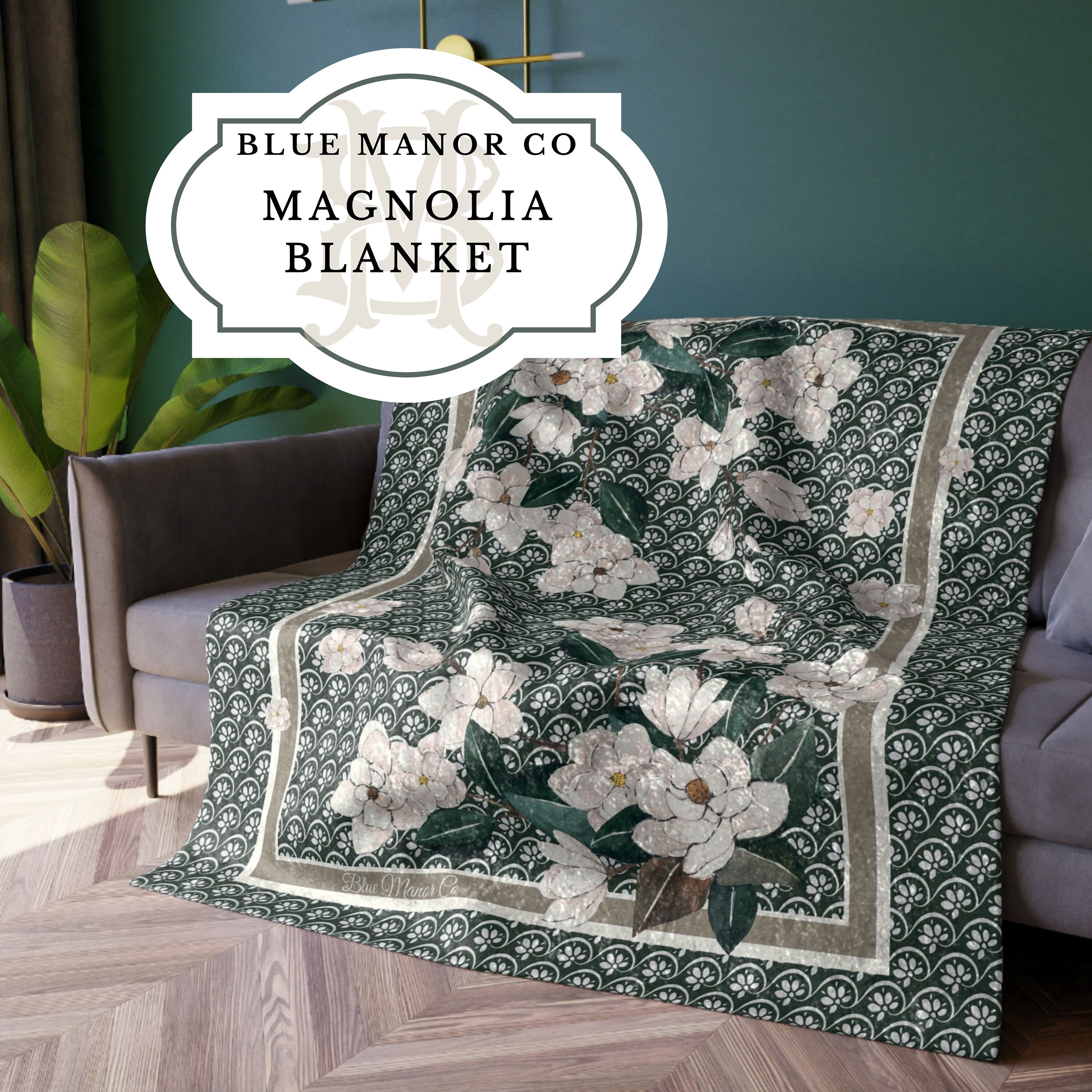 Magnolia| Crushed Velvet Blanket| Magnolia Throw Blanket | Watercolor ...