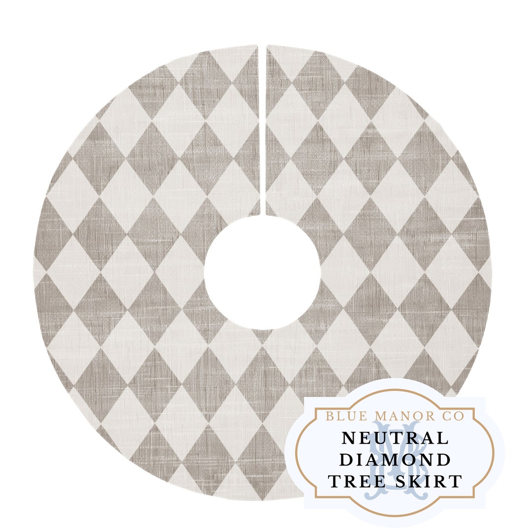 Neutral Diamond Christmas Tree Skirts Modern and Contemporary - Etsy UK