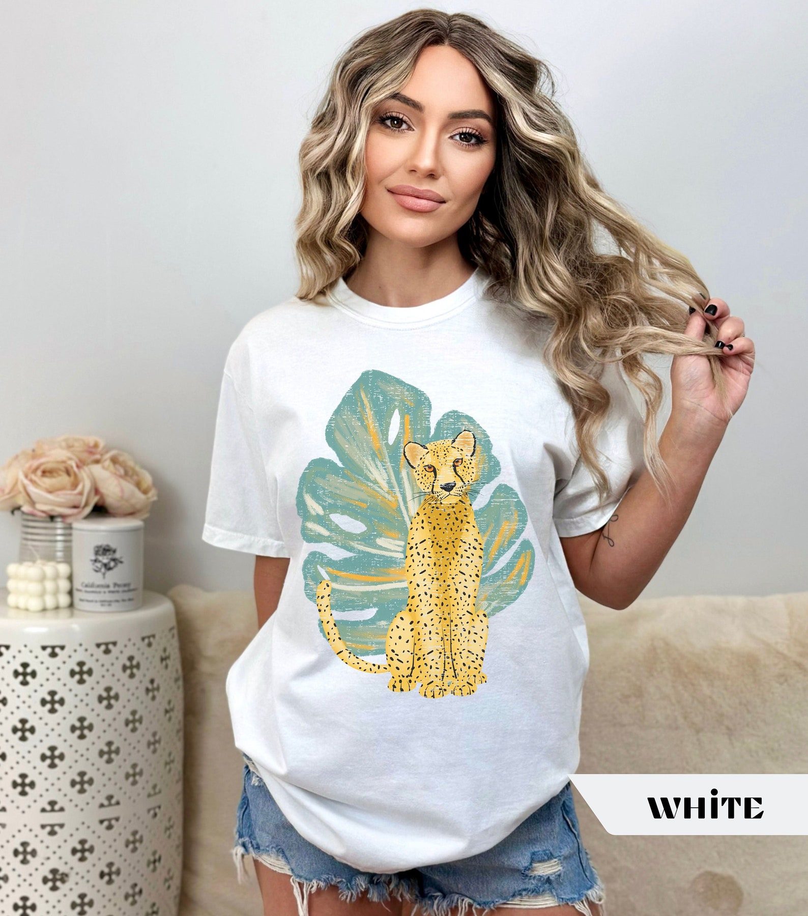 Tropical Leopard Shirt| Comfy Oversized Shirt| Leopard T-shirt| Trendy ...