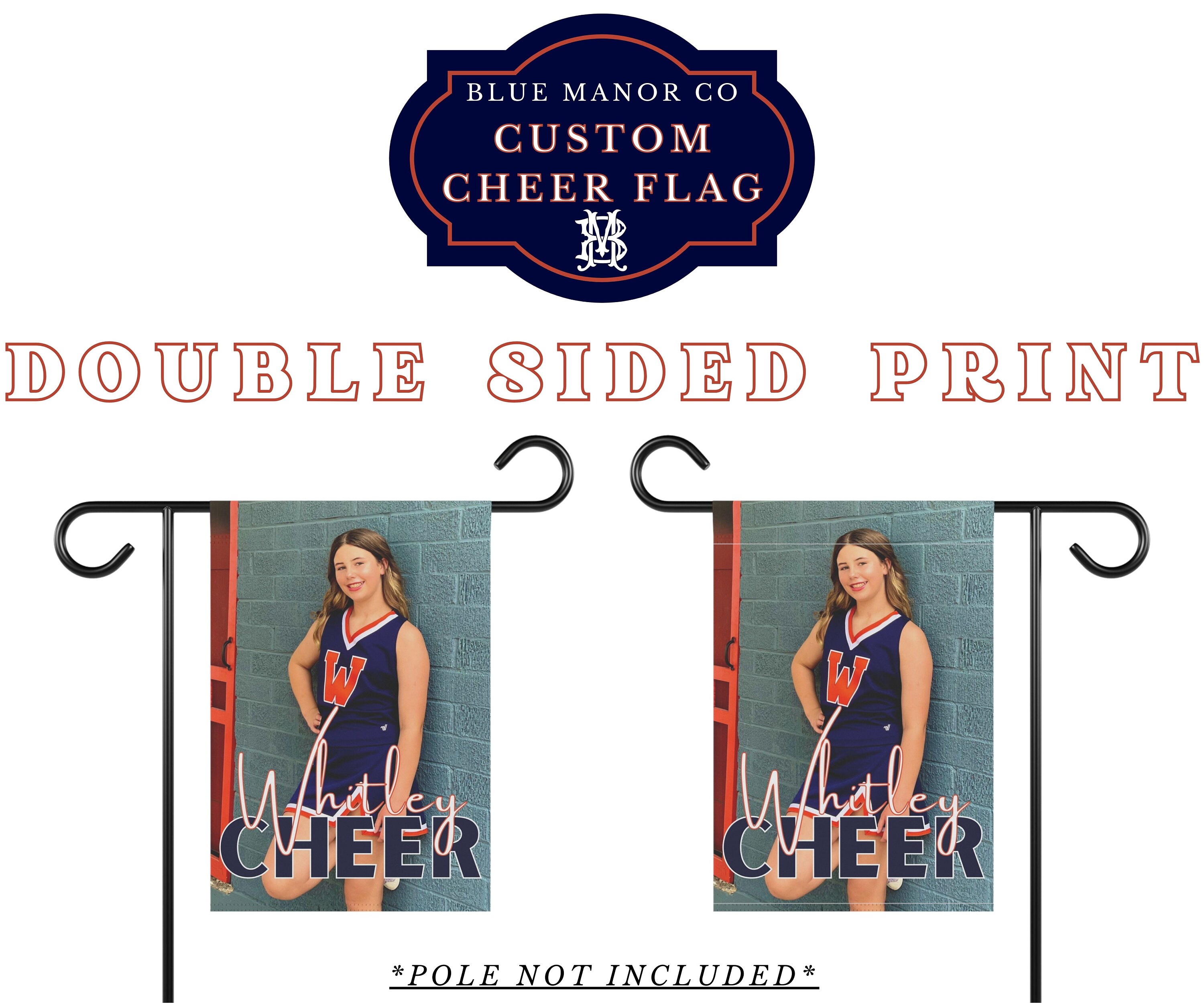 Customizable Cheer Spirit Garden Flag Personalize Team Spirit Custom ...