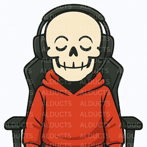 Red Hoodie Skeleton Pngtuber: Gamer Vtuber Avatar (veadotube Ready ...