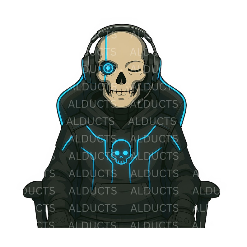 Gaming Skeleton Pngtuber: Anime Vtuber Avatar for Veadotube (digital ...