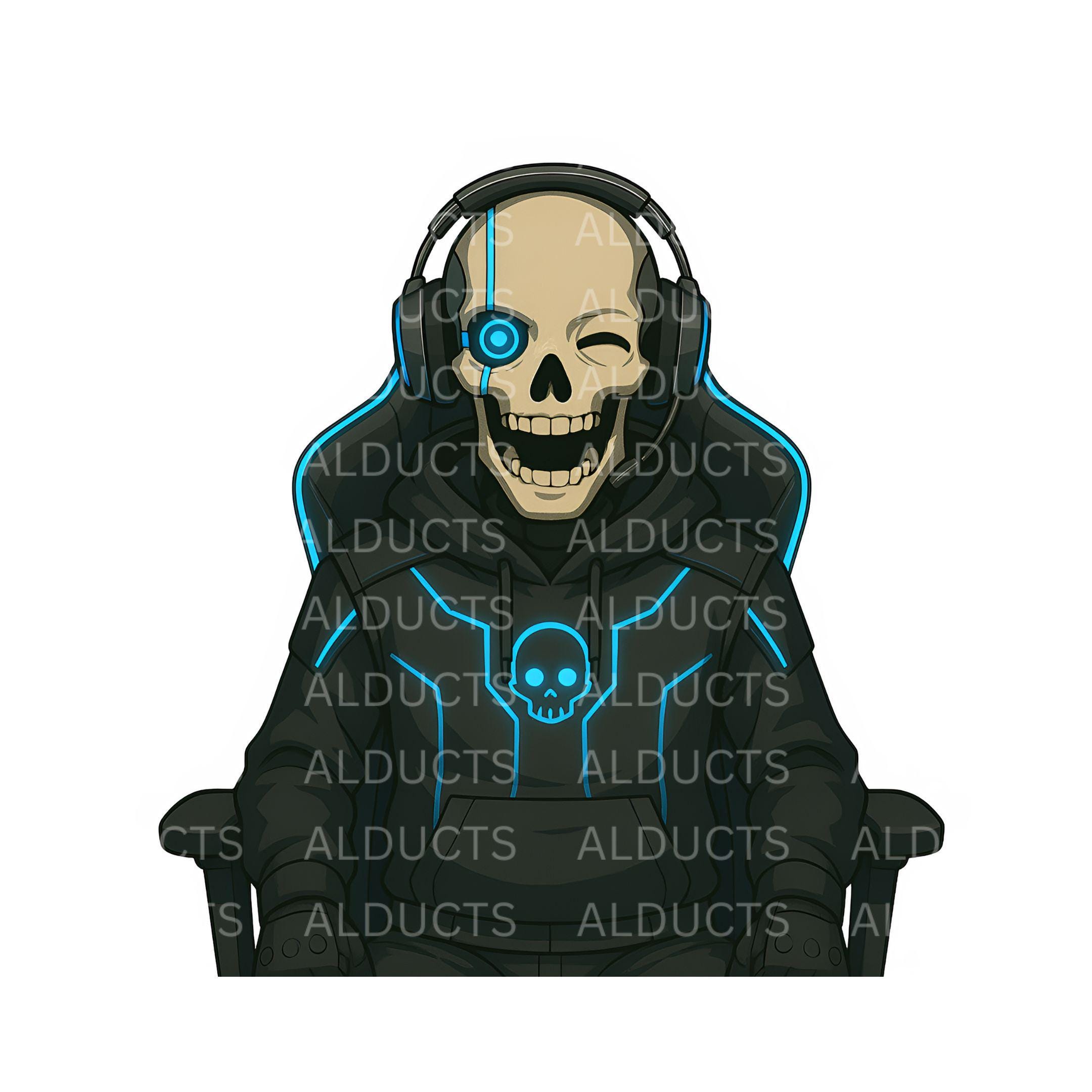 Gaming Skeleton Pngtuber: Anime Vtuber Avatar for Veadotube (digital ...