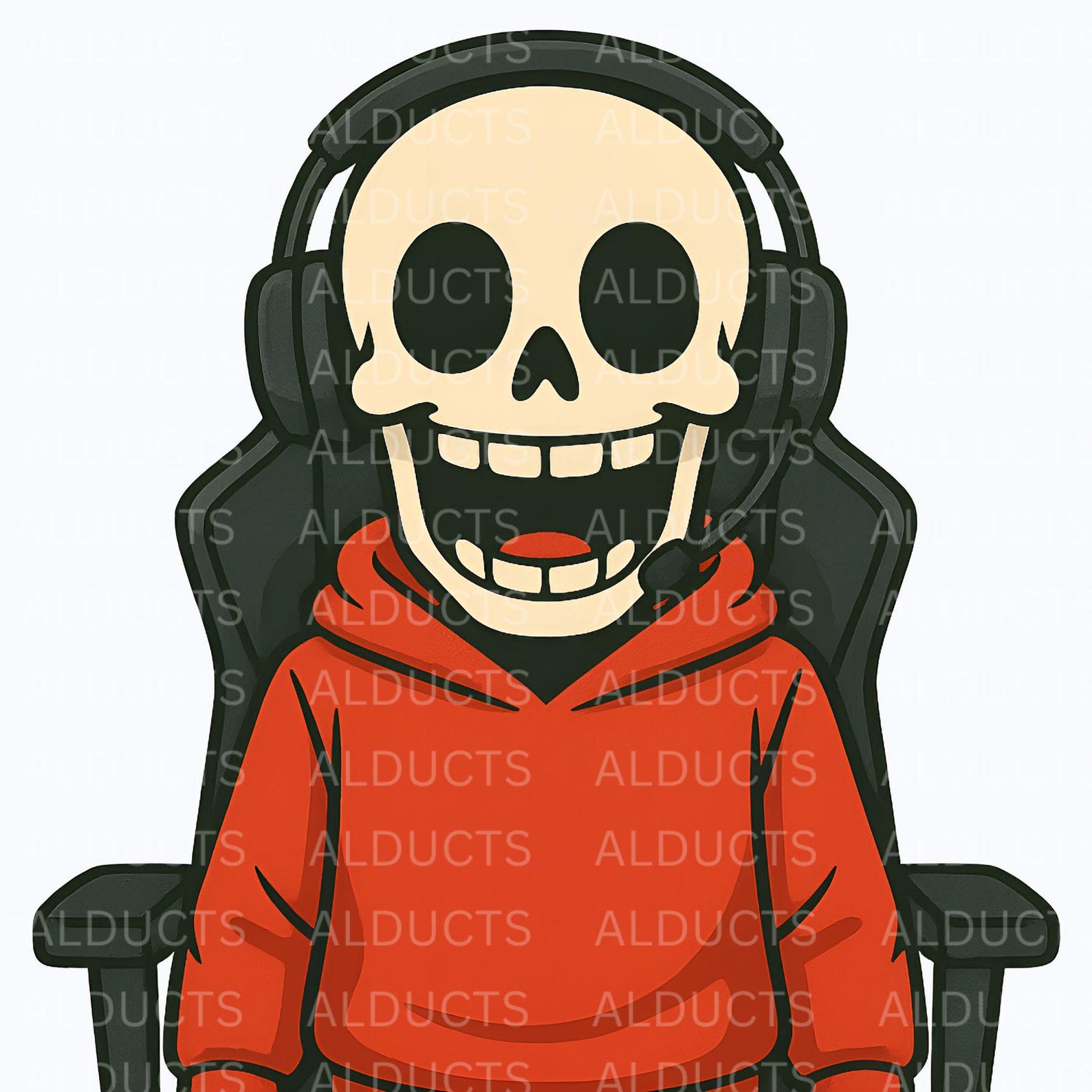 Red Hoodie Skeleton Pngtuber: Gamer Vtuber Avatar (veadotube Ready ...