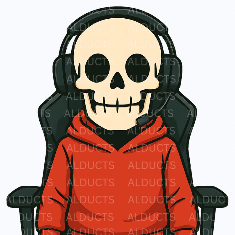 Red Hoodie Skeleton Pngtuber: Gamer Vtuber Avatar (veadotube Ready ...