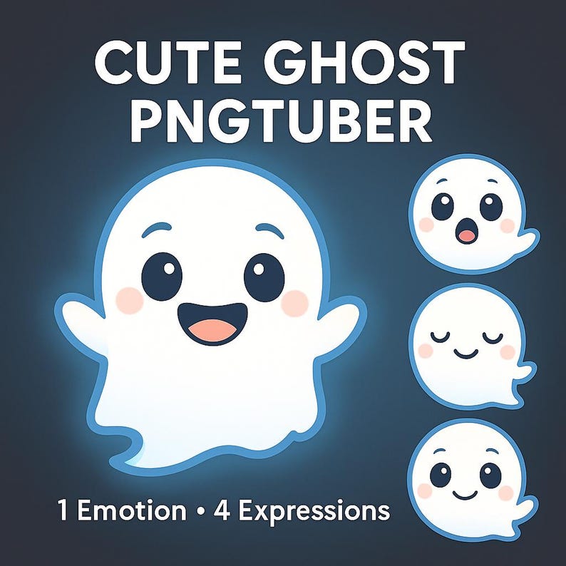 Adorable Ghost PNG Tuber Avatar - Veadotube Ready for Your Game ...