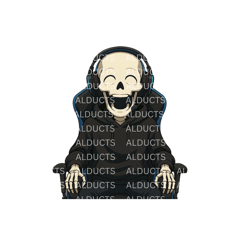 Gaming Skeleton Pngtuber: Spooky Vtuber Avatar (veadotube Ready ...