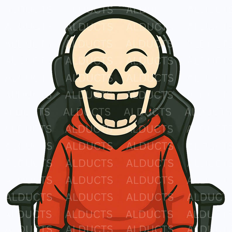 Red Hoodie Skeleton Pngtuber: Gamer Vtuber Avatar (veadotube Ready ...
