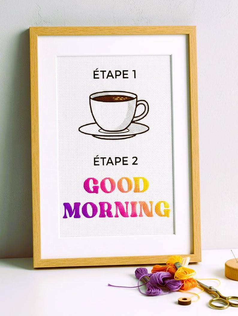 Good Morning Café Cross Stitch Pattern, Modern Cross Stitch Pattern ...