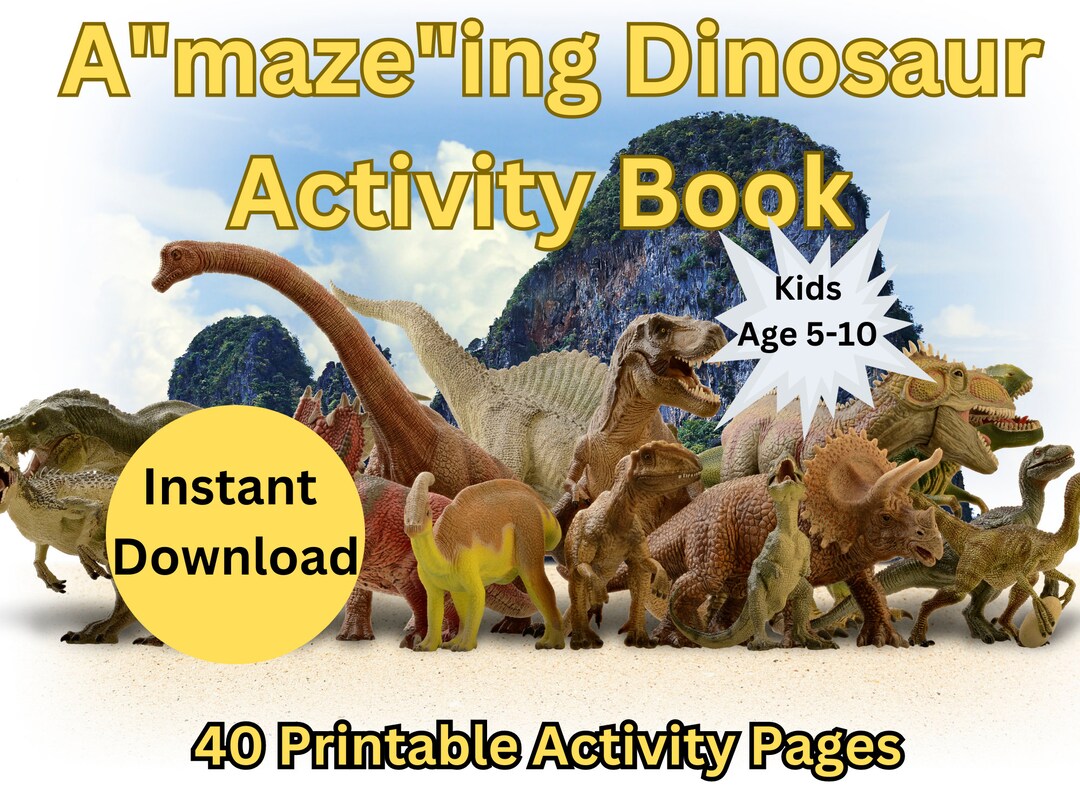 Dinosaur Activity/coloring Book Boys Coloring Page Girls Coloring Page ...