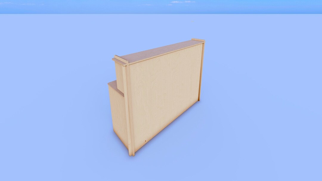 Modern Natural Reception Desk, Sleek Birch Wood Office Furniture, Office Counter, Lobby Desk ...