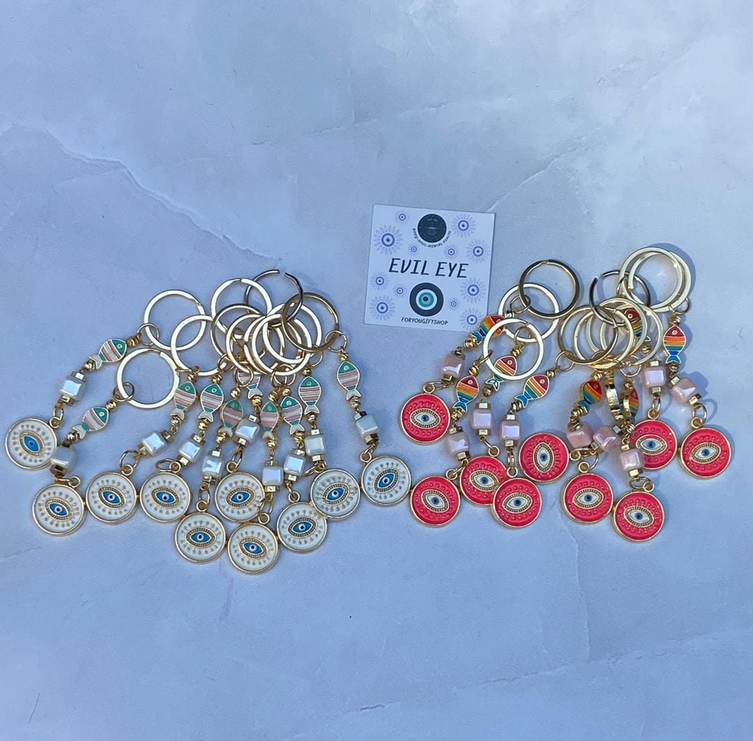 Evil Eye Keychain, Gift for Her, Charm Accessories, New Home Gift ...