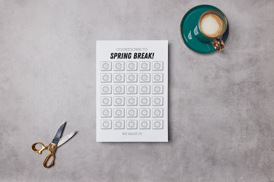 Sunny Spring Break Countdown - Etsy
