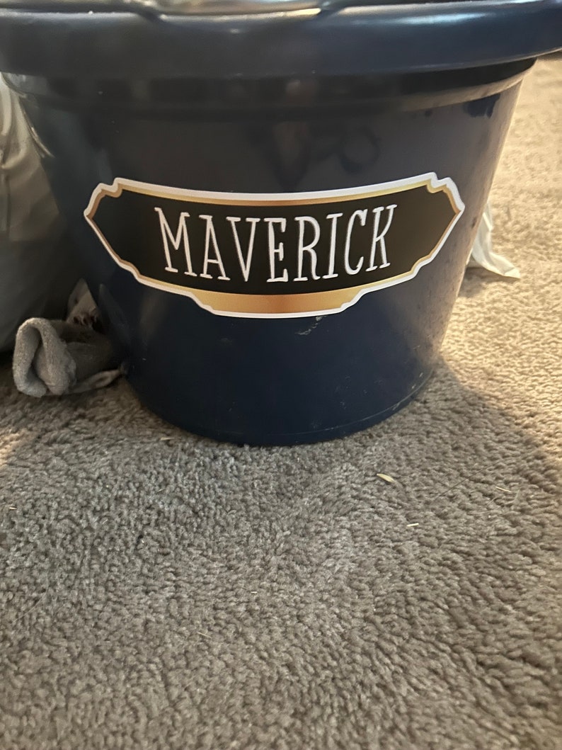 Name Plate Decals Horse Bucket Labels Vinyl Name Plate Decals horse ...