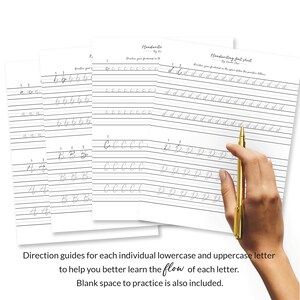 87 Page Brush Pen Caligraphy Hand Writing Practice Workbook Sheet ...