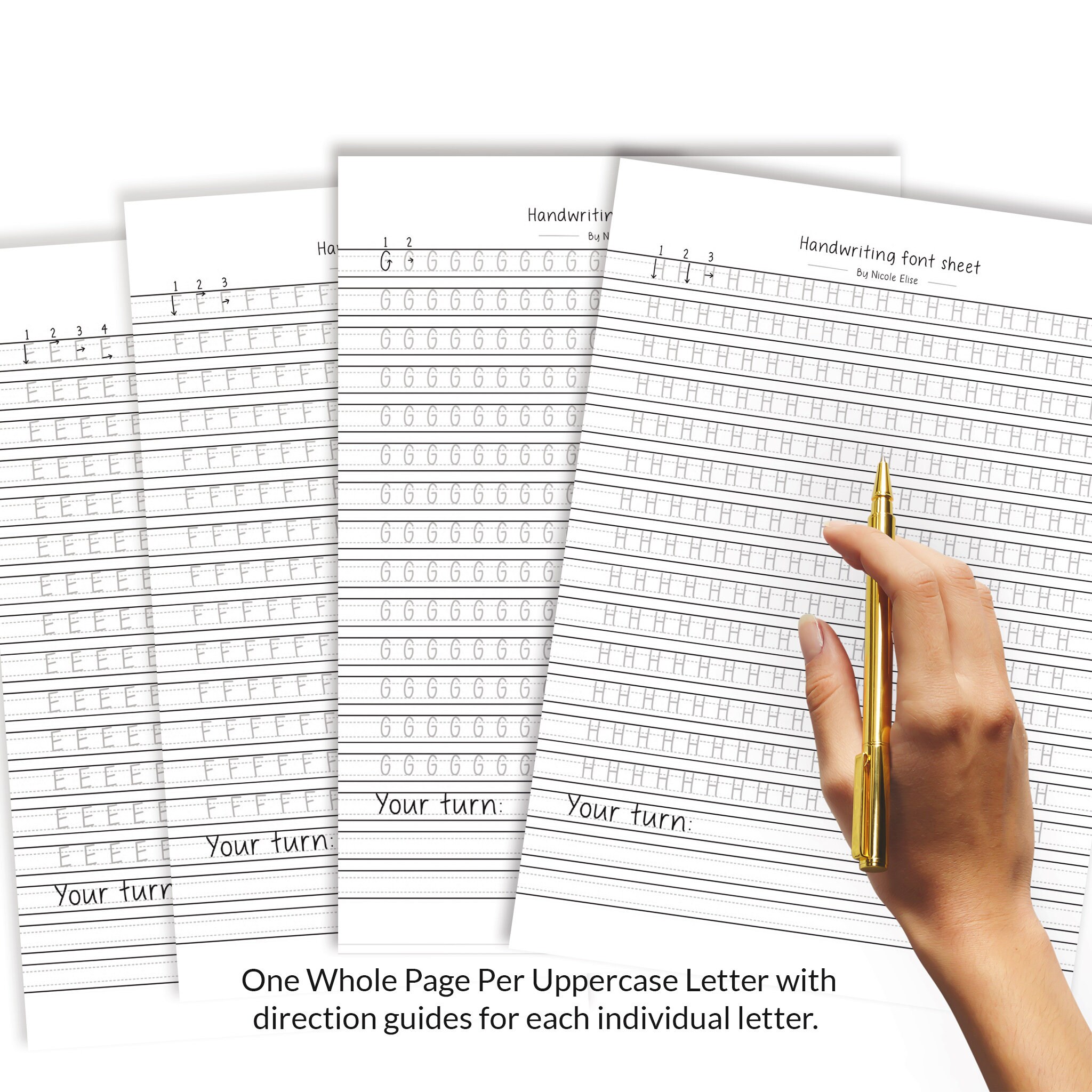 102 Page Cozy Study Hand Writing Practice Workbook Sheet Printable ...
