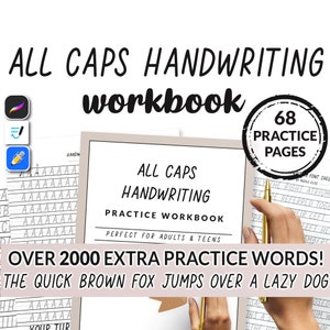 Handwriting Template All Caps - Etsy