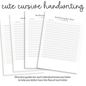 117 Page Fun Cursive Neat Hand Writing Workbook | Practice Sheet Guide Printable iPad Template ...
