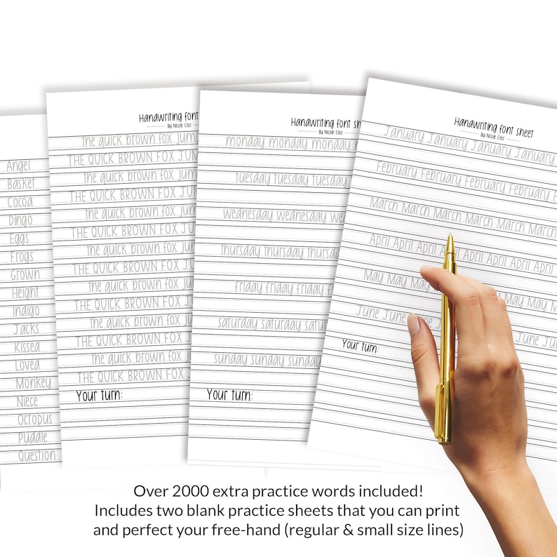 91 Page Neat & Fun Hand Writing Workbook | Practice Sheet Printable ...
