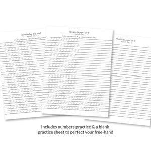 87 Page Brush Pen Caligraphy Hand Writing Practice Workbook Sheet ...