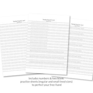 73 Page Aesthetic Hand Writing Practice Workbook Sheet Printable Guide ...