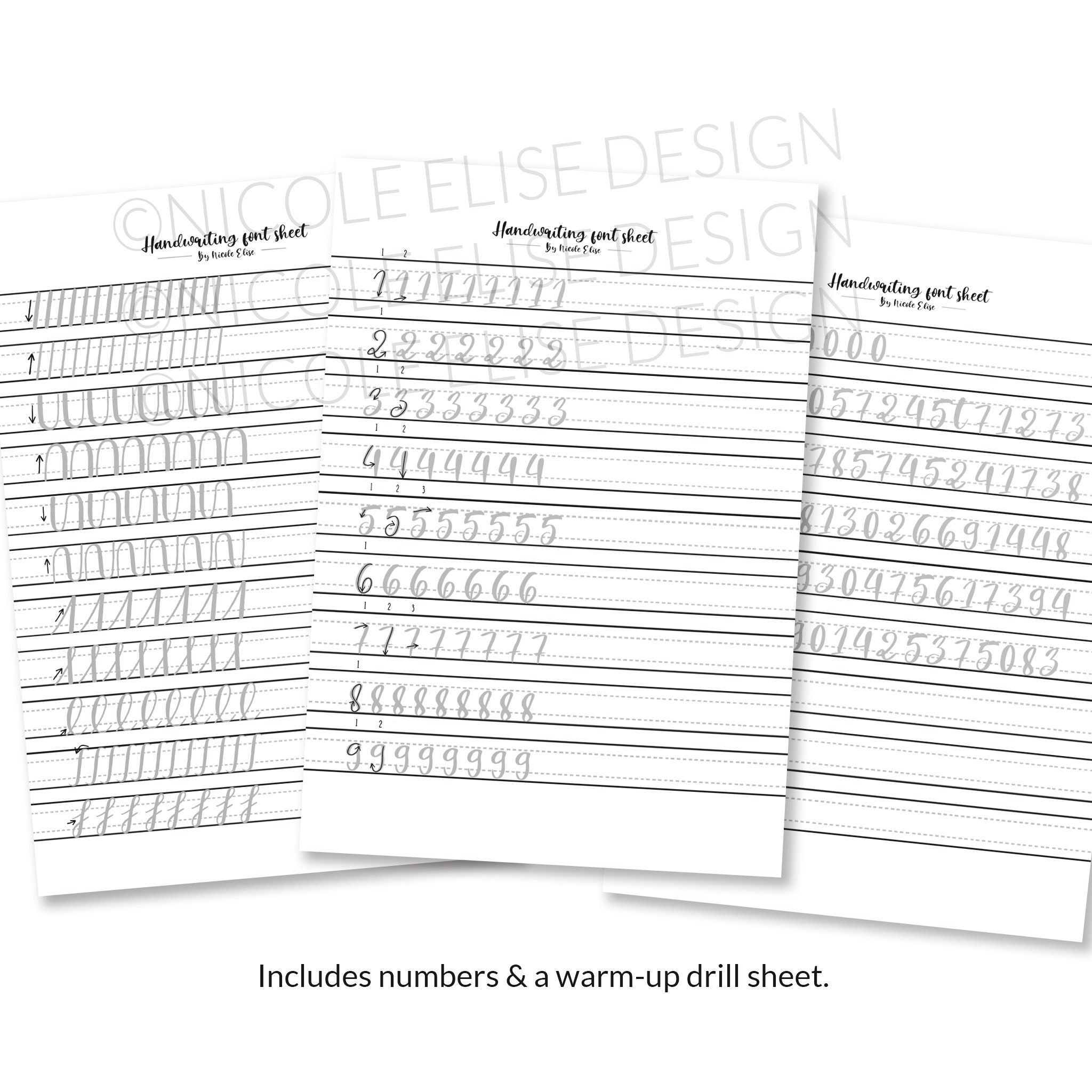 15 Page Dreamy Calligraphy Hand Writing Workbook PDF Practice Sheet ...