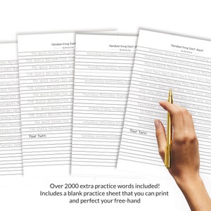 102 Page Cozy Study Hand Writing Practice Workbook Sheet Printable ...