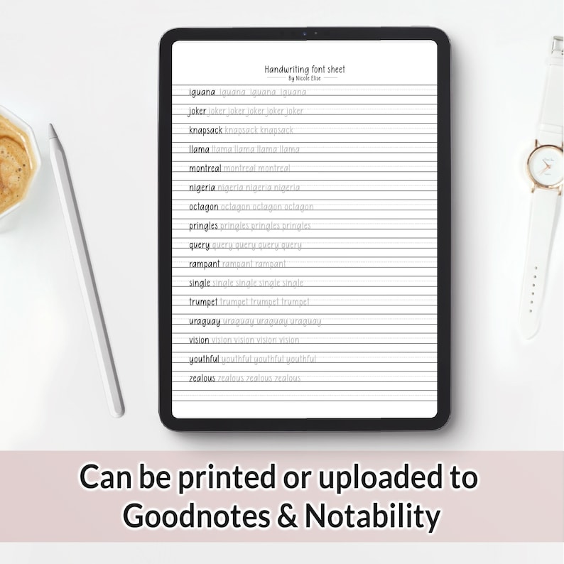 73 Page Aesthetic Hand Writing Practice Workbook Sheet Printable Guide ...