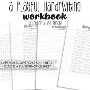 82 Page Playful Font Neat Handwriting Practice Sheet PDF Printable ...