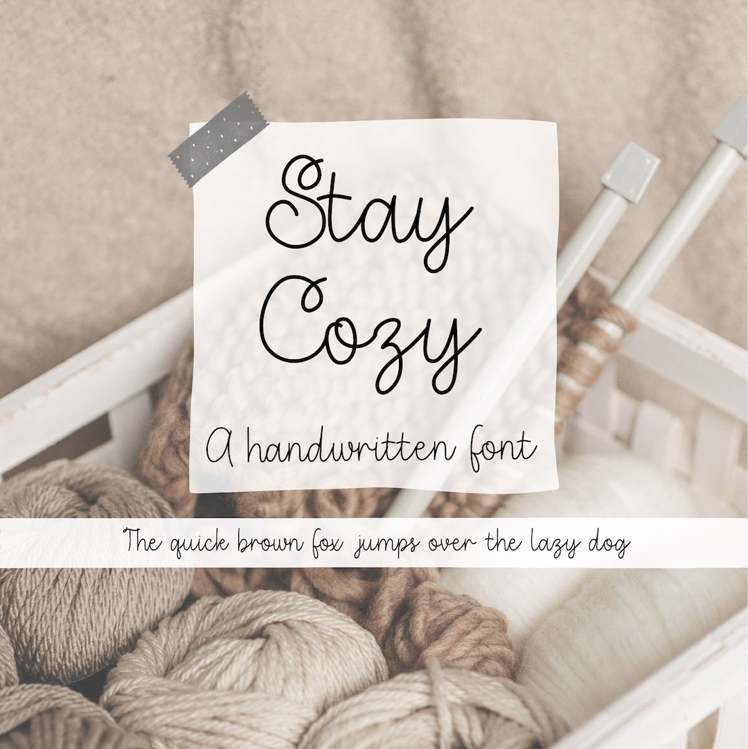 Stay Cozy Handwritten Font for Note Taking Cute Neat Cursive Fun ...