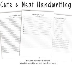 93 Page Cute & Neat Hand Writing Workbook | Practice Sheet Guide | Printable iPad Template ...