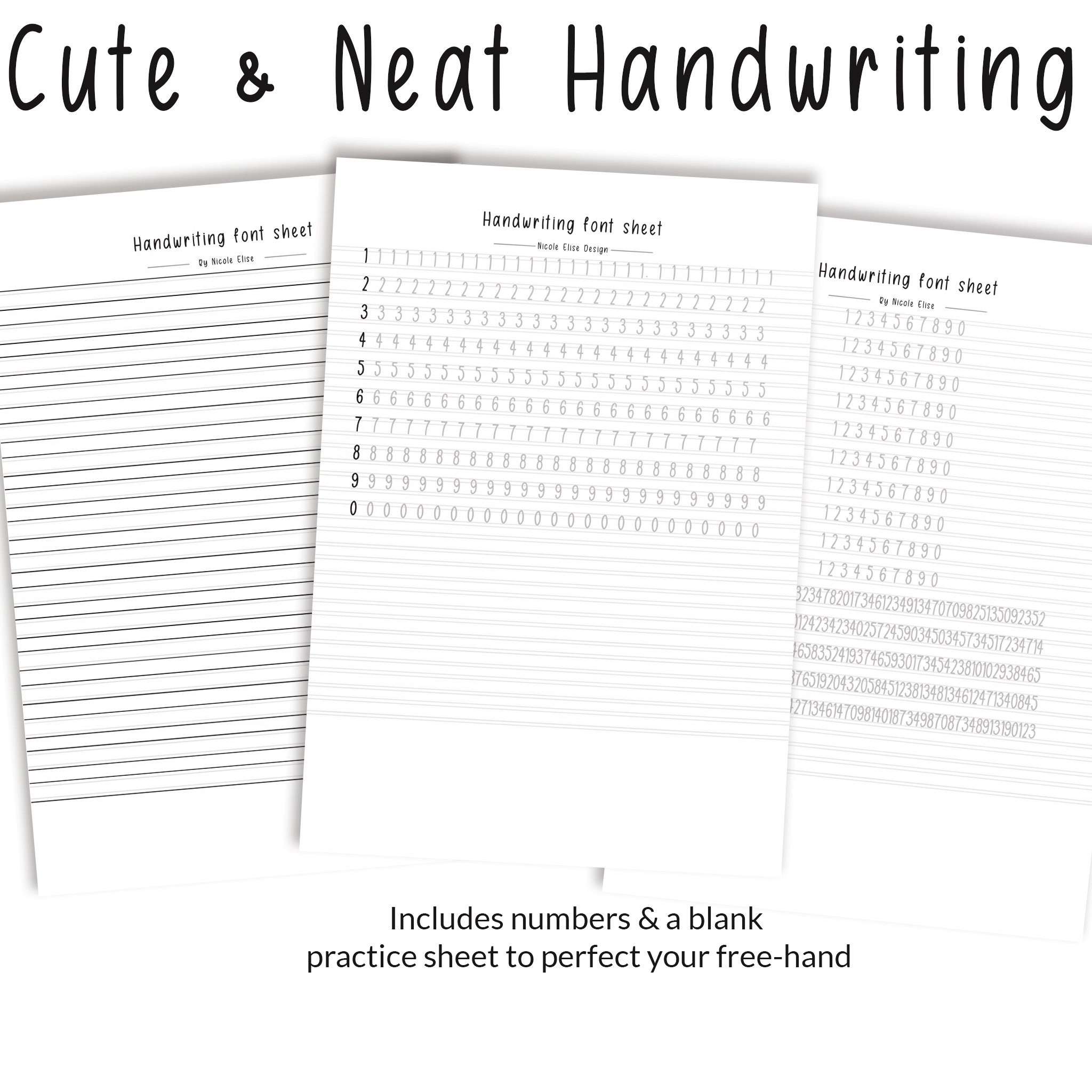 93 Page Cute & Neat Hand Writing Workbook Practice Sheet - Etsy