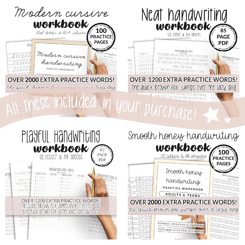 WHOLE SHOP Lifetime Access Handwriting Workbook Bundle - One Time ...