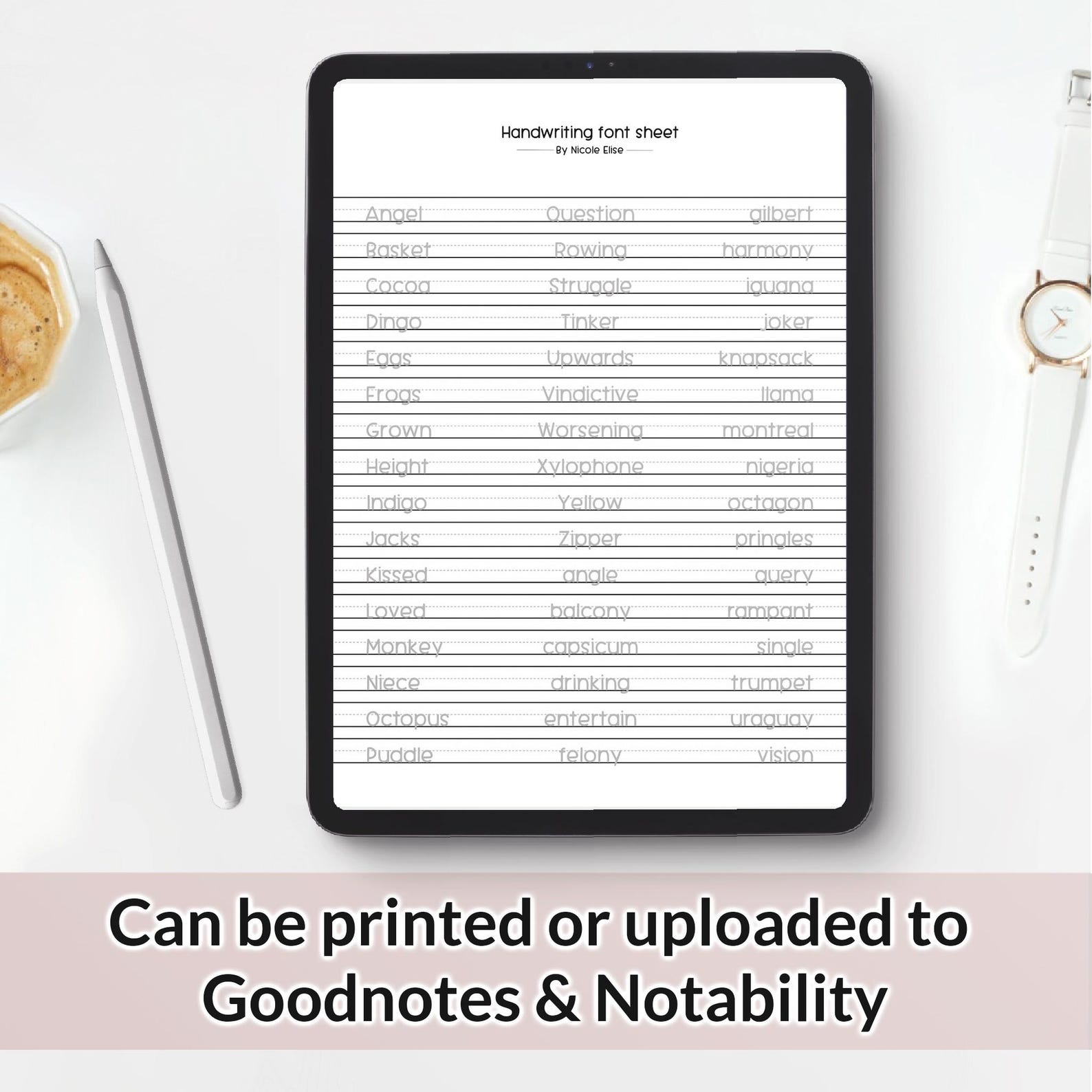 94 Page Journaling Hand Writing Practice Workbook Sheet Printable Guide ...