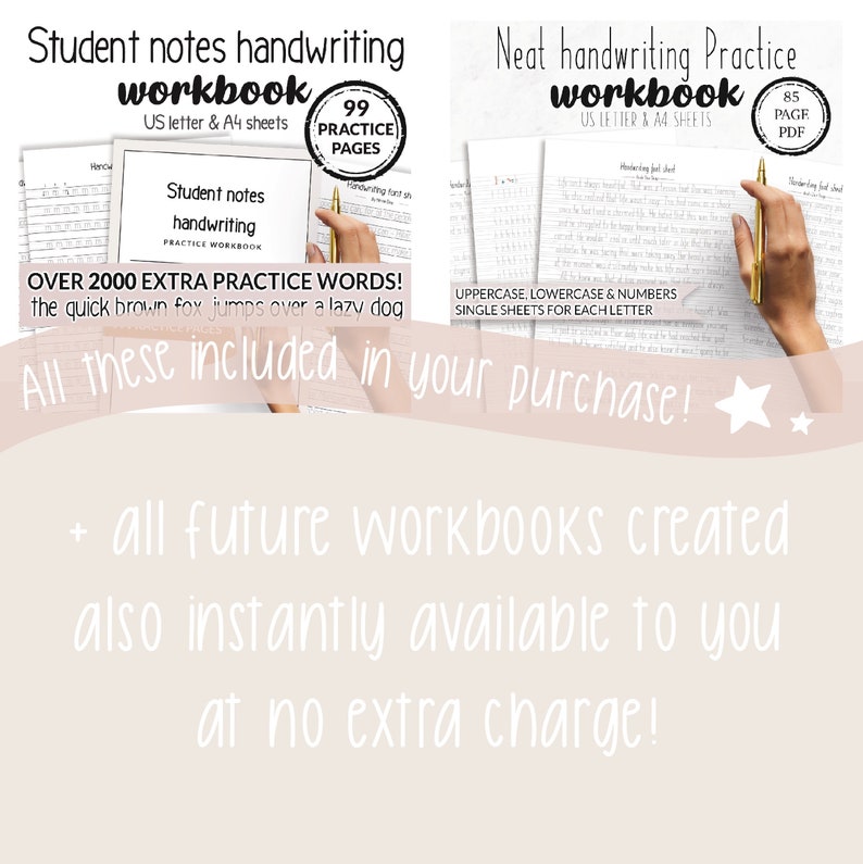 WHOLE SHOP Lifetime Access Handwriting Workbook Bundle - One Time ...