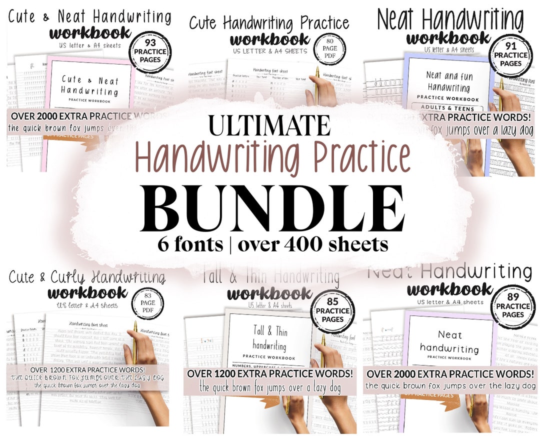 400+ PAGES Bundle Neat Hand Writing Workbook | Practice Sheet Guide | Printable iPad Template ...
