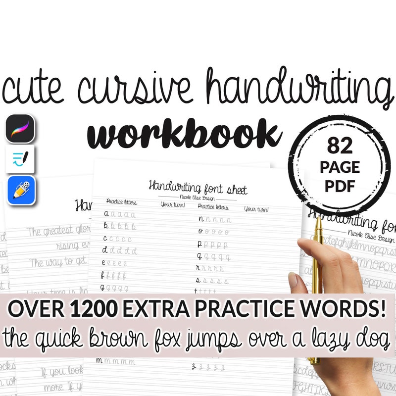 Script Cursive Workbook - Etsy