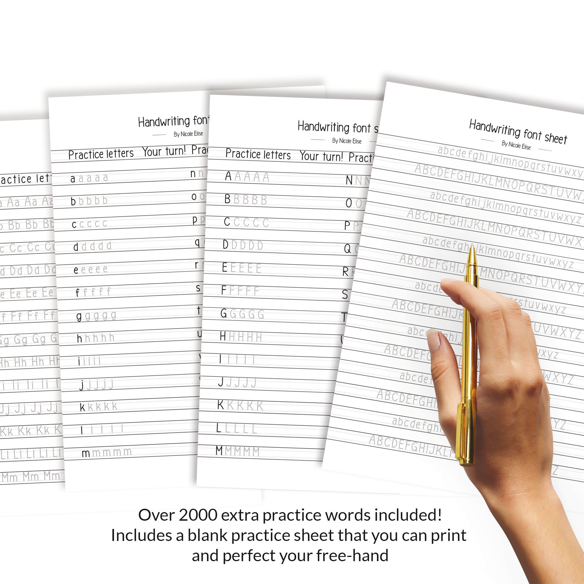 99 Page Student Notes Hand Writing Practice Workbook Sheet - Etsy