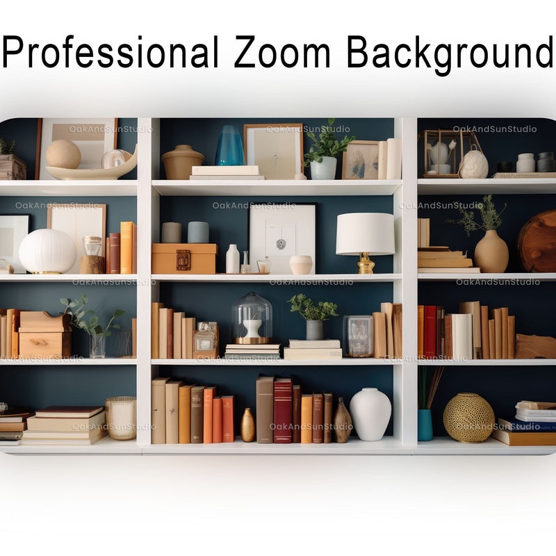 Zoom Background Bookshelf - Etsy