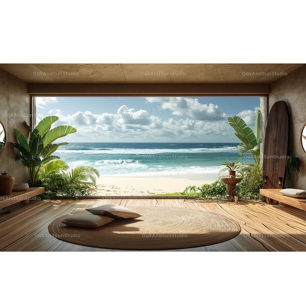 Ocean View Virtual Background - Etsy