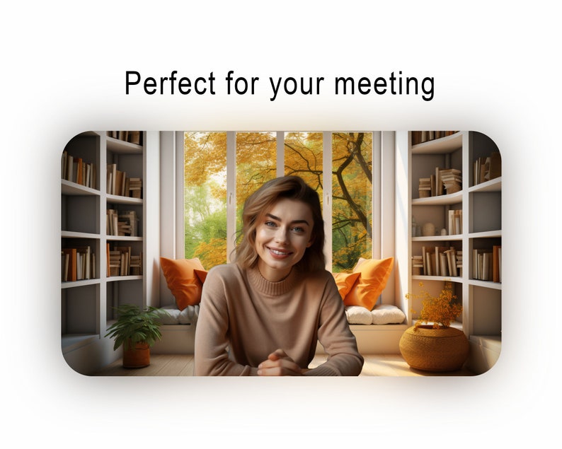 Zoom Background Bookshelf | Window Seat | Reading Corner | Autumn ...