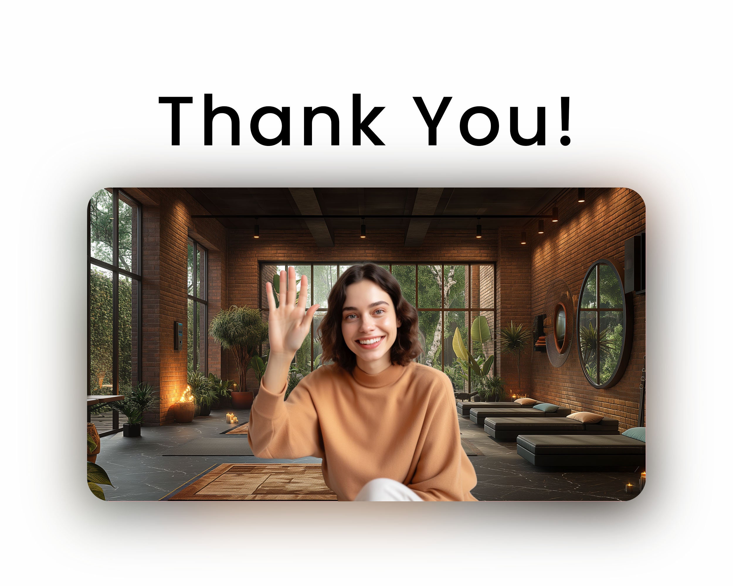 Realistic Virtual Background of the Meditation Room With Red Brick Wall ...