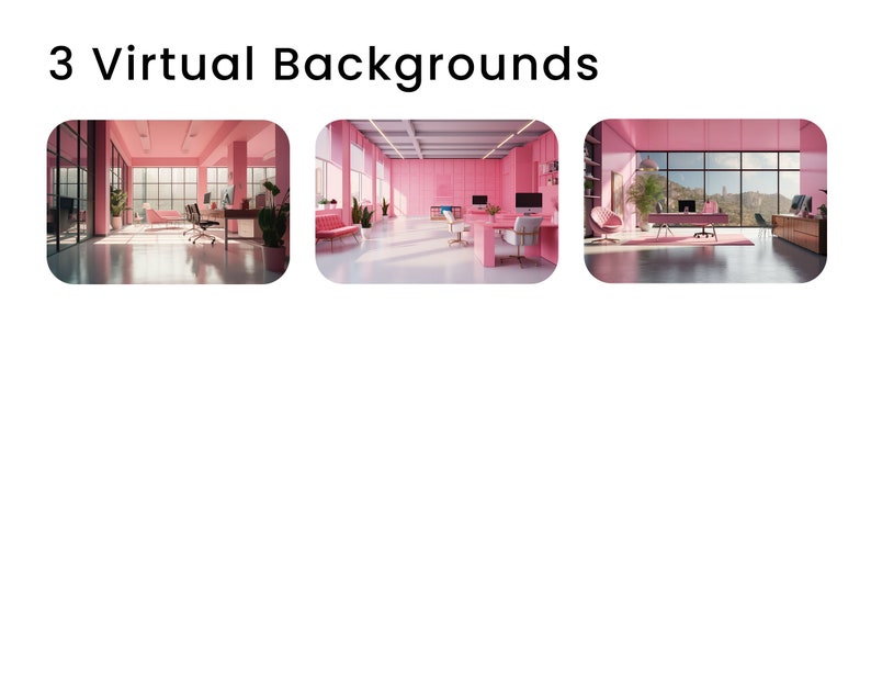 Virtual Background + 2 Gifts | Pink Office Barbie Style | Suitable for ...