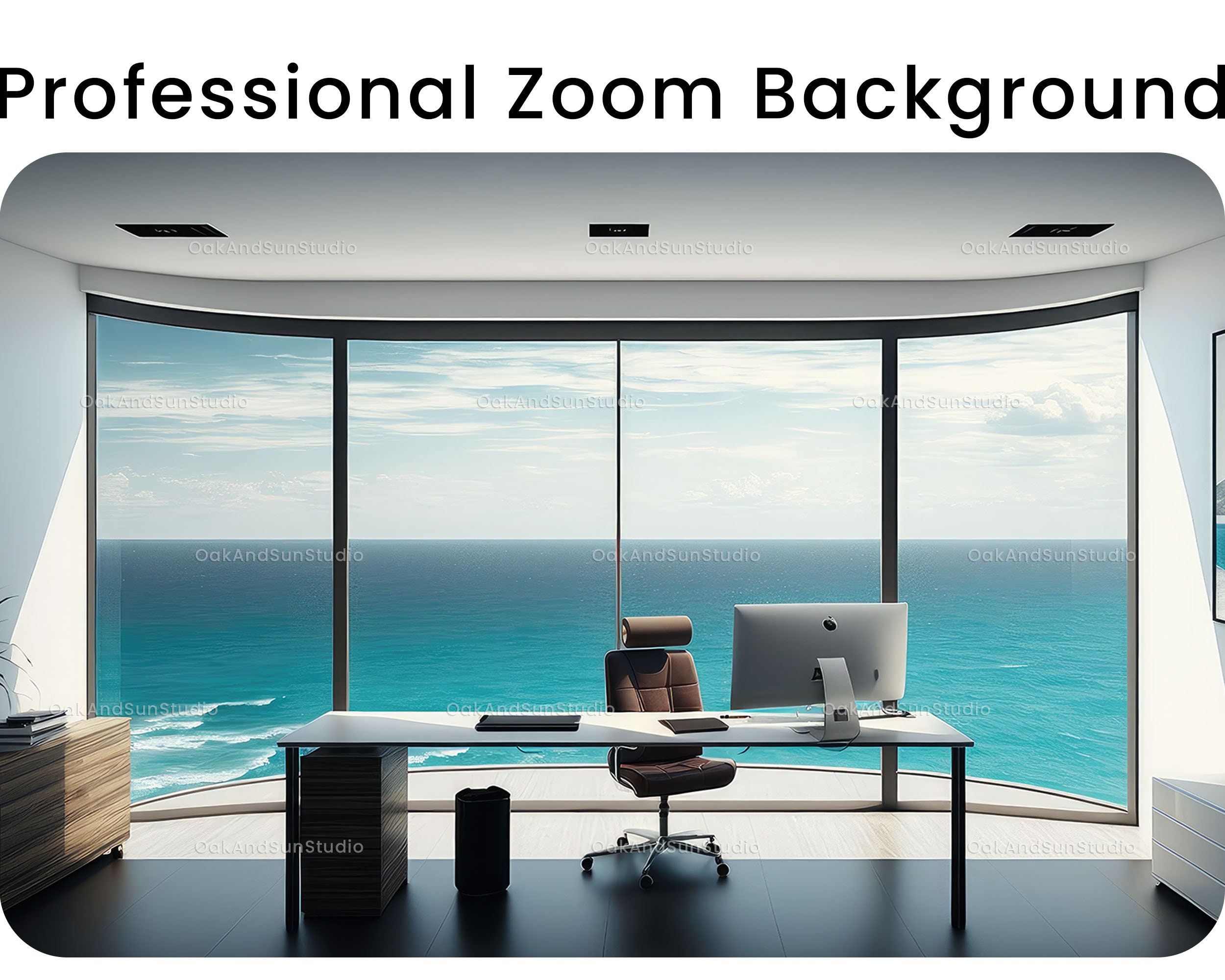 Sea View Office Zoom Virtual Backgrounds Microsoft Teams - Etsy Canada