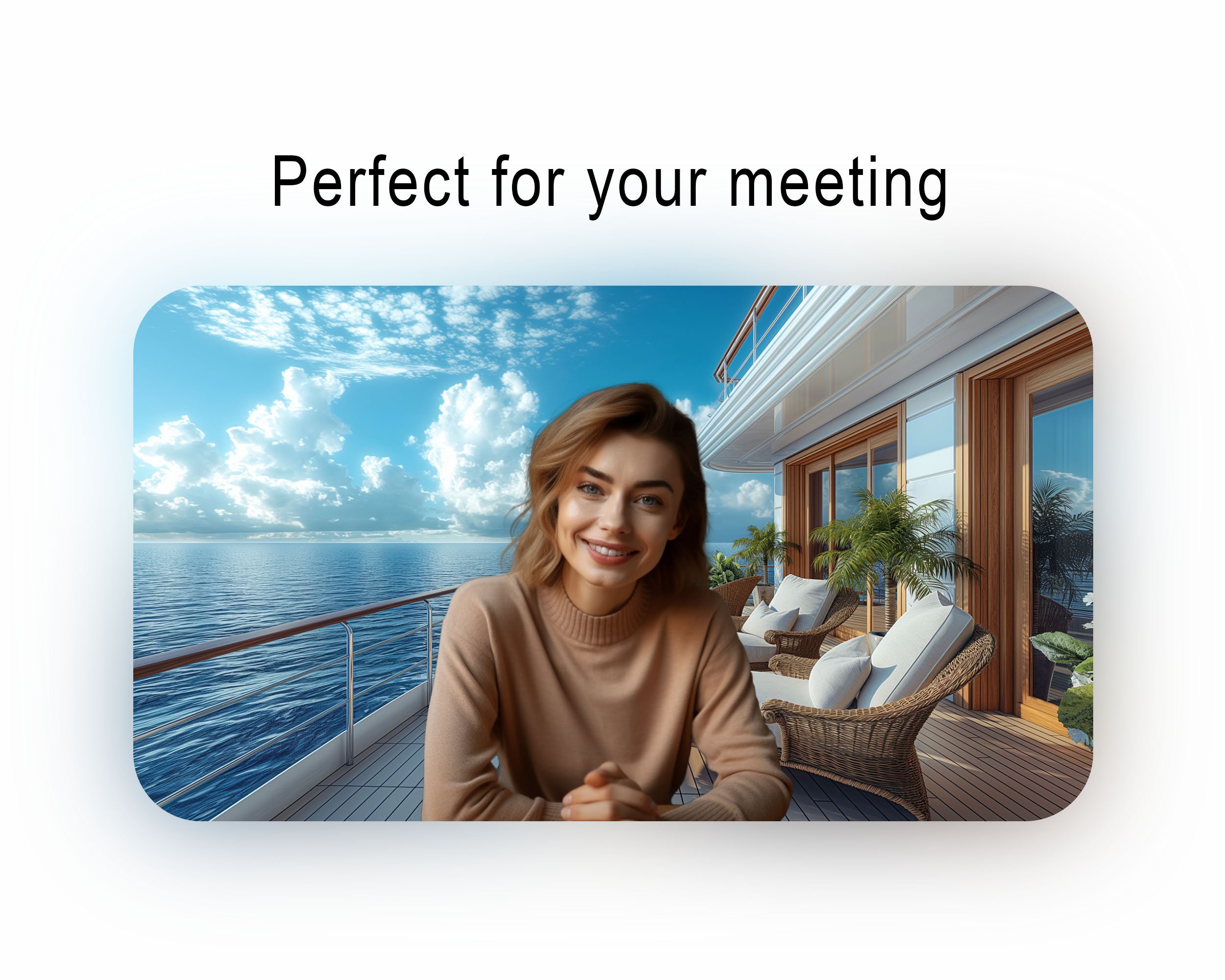 Zoom Background | Deck of Cruise Ship in the Ocean | Zoom Virtual ...