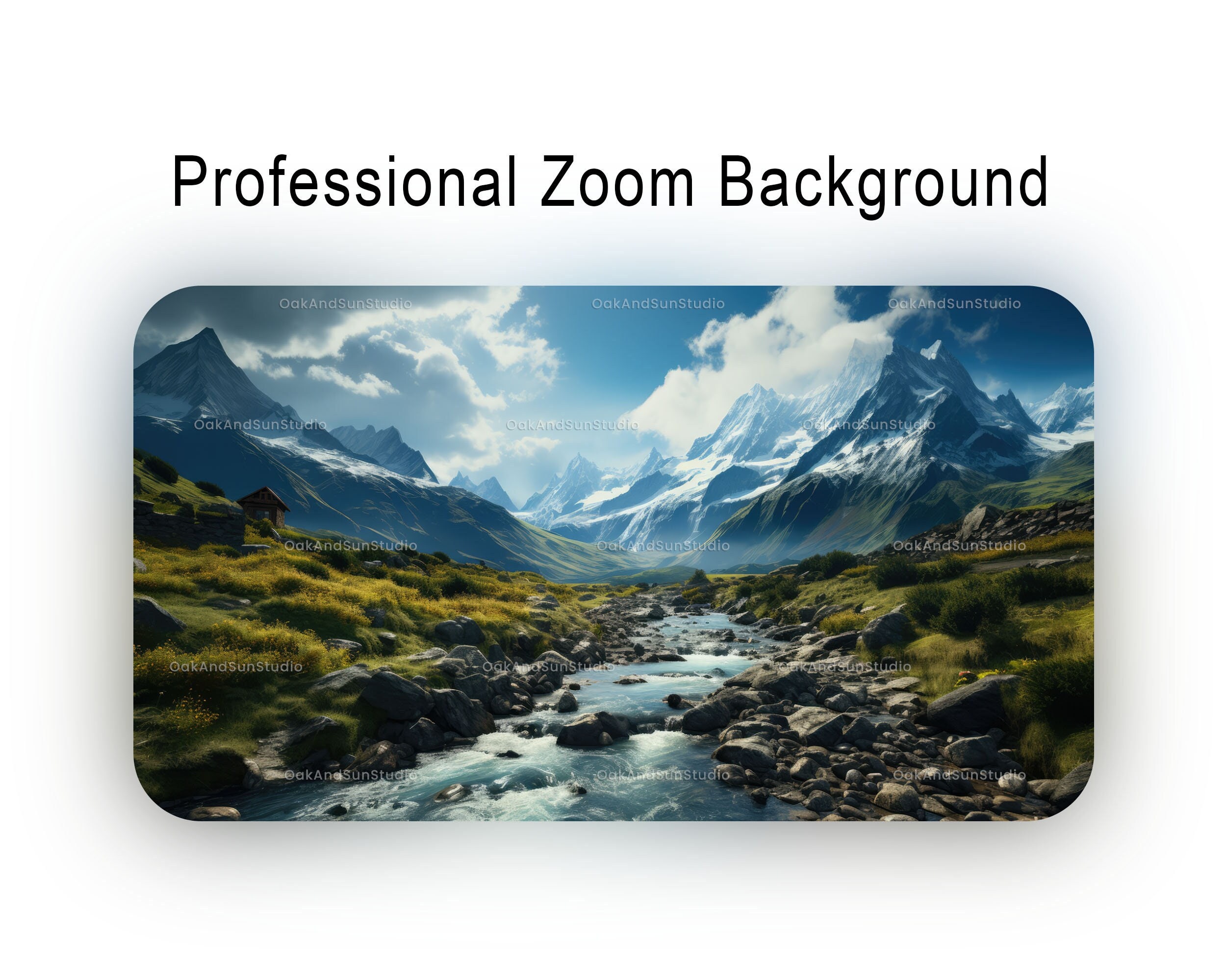 Realistic Virtual Background With Mountain View in Alps | Suitable for ...
